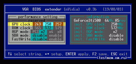 Video BIOS Extender - меню в БИОСе видеокарты!